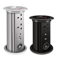 China 10A Motorized Pop Up Outlet 1.2m Cable 2200W Plug Socket For Kitchen Island for sale