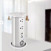 China 10A Motorized Pop Up Outlet 1.2m Cable 2200W Plug Socket For Kitchen Island for sale