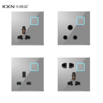 China European Multi Function Standard Wall Switch Socket Russia Home Application Glass Wall Switch Socket 13A Sockets Light Switch for sale