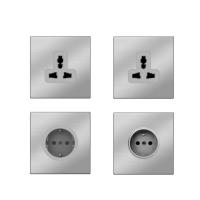 China New Arrival Stainless Steel Panel Switches Multi UK EU US Standard Wall Light Switch Sockets Embedded Hidden Type 86 146 for sale