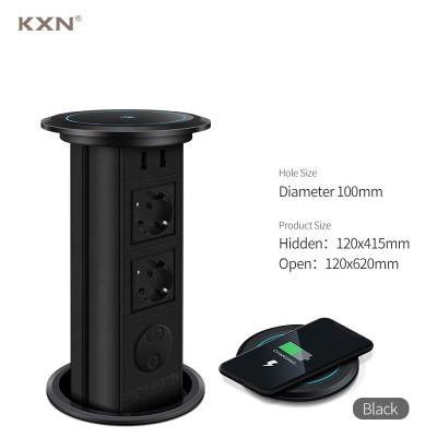 China Electric Lifting Pop Up Sockets Hidden Embedded USB C Countertop Electric Sockets for sale