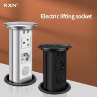 China Electric Lifting Pop Up Sockets Hidden Embedded USB C Countertop Electric Sockets for sale
