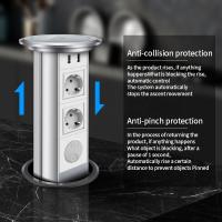 China Electric Lifting Pop Up Sockets Hidden Embedded USB C Countertop Electric Sockets for sale