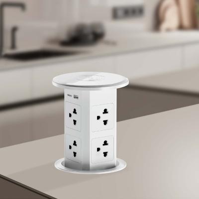 China Kitchen Retractable  Tabletop Sockets UK EU FR Electrical Extension Outlet for sale