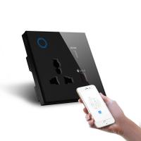 China Touch Panel  Smart Switch Socket Wifi Single Double Wall Socket 20W for sale