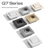 China Crystal EU Sockets Electric Plug Chrome 86mm Switches And Sockets for sale