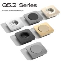 China Crystal EU Sockets Electric Plug Chrome 86mm Switches And Sockets for sale