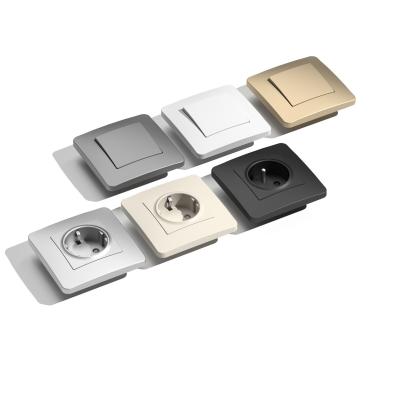China European PC Plastic  Usb Wall Socket  10A 16A Gold Switches And Sockets for sale