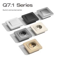China Quick Wiring EU Sockets And Plug Matte Texture Portable Wall Outlet Panel USB for sale