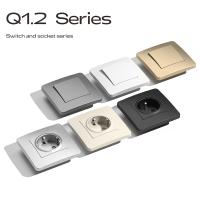China Quick Wiring EU Sockets And Plug Matte Texture Portable Wall Outlet Panel USB for sale