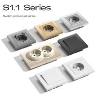 China Quick Wiring EU Sockets And Plug Matte Texture Portable Wall Outlet Panel USB for sale