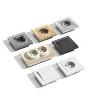China 16A EU Sockets Home Use Sockets And Switches Glass Panel for sale