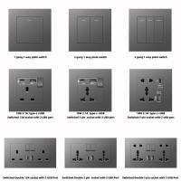 China F60 High Quality Double 3 Pin Multi-Functional Electrical Wall Outlets EU/UK/Universal 10A/16A Fast Charging USB Type C Socket for sale