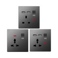 China Luxury Single Pole KXN Wall Switch Socket High Quality EU/UK/Universal Multi-Functional Electrical Power Socket 16A Max. Current for sale