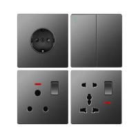 China Luxury Single Pole KXN Wall Switch Socket High Quality EU/UK/Universal Multi-Functional Electrical Power Socket 16A Max. Current for sale