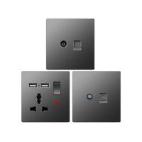 China Luxury Single Pole KXN Wall Switch Socket High Quality EU/UK/Universal Multi-Functional Electrical Power Socket 16A Max. Current for sale