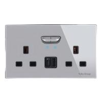 China KXN EU Receptacle Outlet Covers 10A 13A Fireproof  UK Grey Wall Sockets for sale