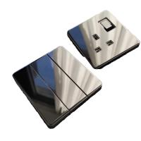 China KXN EU Receptacle Outlet Covers 10A 13A Fireproof  UK Grey Wall Sockets for sale