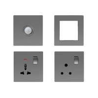 China KXN EU Receptacle Outlet Covers 10A 13A Fireproof  UK Grey Wall Sockets for sale