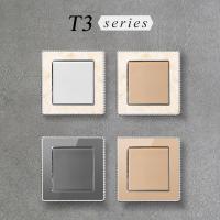 China Luxury Electric EU Sockets Germany Red Copper Light Switches And Sockets for sale