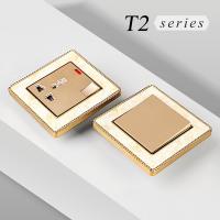 China Type 86 UK Switch Socket UK EU 4 Gang White Metal Sockets 1/2 Way for sale