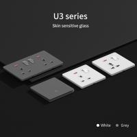 China Home Use Smart Home Switch And Socket PC Glass Modern Wall Switches for sale
