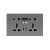China Modern 13A UK Switch Socket Electrical Push Button Black Sockets And Switches for sale