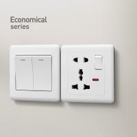 China LED Ring Electric Wall Switch 2 Way White  Silver Sockets And Switches for sale
