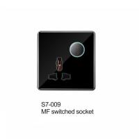 China IP20 UK Switch Socket Acrylic Glass Reset Button Switch Schuko EU FR Type for sale