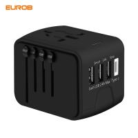 China Worldwide Universal Socket Travel Adaptor Plug with 1 Type C and 3 USB Charger Ports for Business Trip for sale