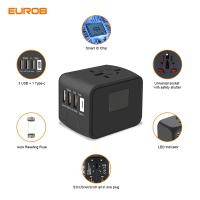 China Worldwide Universal Socket Travel Adaptor Plug with 1 Type C and 3 USB Charger Ports for Business Trip for sale