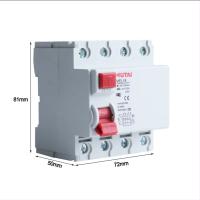 China Factory 16a 25a 40a 40 Amp 63a 80a 100a AC RCCB Price 4P 4 Pole 4 Phase Residual Current Circuit Breaker for sale