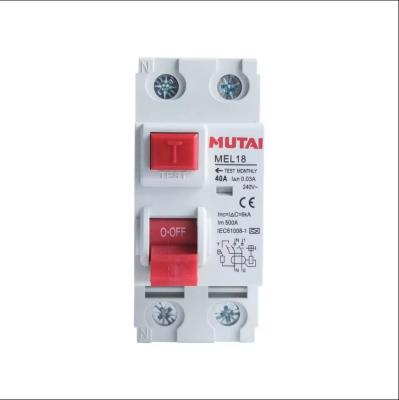 China Factory Price 25a 40a 63a 80a 100a AC RCCB 2P 2 Pole 2 Phase Residual Current Circuit Breaker for sale