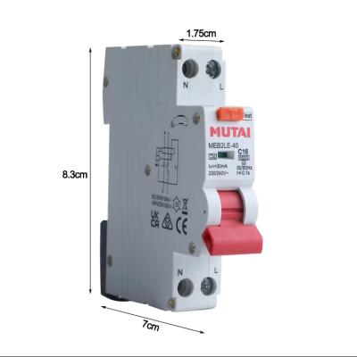 China 6A 16A Mcb Electrical RCBO Type A 1 Pole Mcb  30ma 1 Pole Breaker for sale