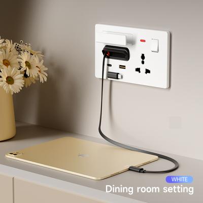 China Wall Fast Charging USB Socket,Universal Type-C USB Socket with 80CM Retractable Charging Cable, MAX 20W for sale