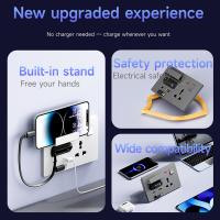 China 20W USBA+USBC Port,Wall Socket Universal Type-C USB Socket with Retractable Charging Cable,  Wall Fast Charging USB Socket for sale