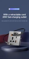 China 20W Fast Charge USB C Port Smart Socket Retractable Line Universal Mobile Phone Charging Type C Outlet PC Panel for sale
