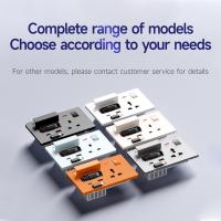 China Universal Type-C USB Socket with Retractable Charging Cable, PC Panel, 20W USBA+USBC Port, Wall Fast Charging USB Socket for sale