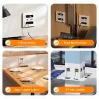 China Universal Type-C USB Socket with Retractable Charging Cable, PC Panel, 20W USBA+USBC Port, Wall Fast Charging USB Socket for sale