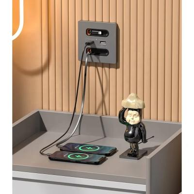 China 20W Fast Charge USB C Port Smart Socket Retractable Line Universal Mobile Phone Charging Type C Outlet PC Panel for sale