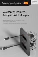 China 20W Fast Charge USB C Port Smart Socket Retractable Line Universal Mobile Phone Charging Type C Outlet PC Panel for sale
