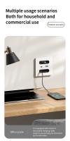 China Universal Type-C USB Socket with Retractable Charging Cable, PC Panel, 20W USBA+USBC Port, Wall Fast Charging USB Socket for sale