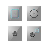 China A1 Series Premium 2.5D Tempered Glass Panel Reset Wall Switch & Socket | 16A Electrical Outlet for sale