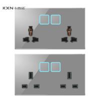 China A1 Series Premium 2.5D Tempered Glass Panel Reset Wall Switch & Socket | 16A Electrical Outlet for sale