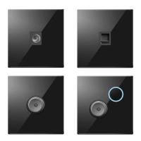 China B1 Series Tempered Glass Panel Reset Wall Switch & Socket | 16A Electrical Outlet for Luxury Hotels for sale
