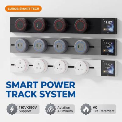 China Smart Touch Screen 8000W Power Track System Aluminum Alloy Socket for sale