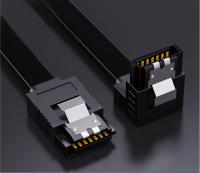 China 110 SATA Cable 7PIN/250mm/26AWG SATA 3.0 High Speed SSD Serial Cable 90° Elbow Side Connector With Shrapnel for sale