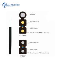 China OEM Drop Wire Fiber Optic 2 Core Ftth Indoor Cable FRP KFRP Steel Strength Member for sale