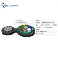 China ftth outdoor armored fiber optic cable single mode GYTC8S cable for sale