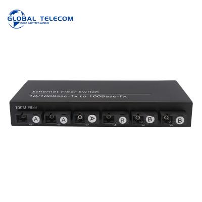China Single Mode Optical Fiber Transceiver 6 Fiber Port 2RJ45 Port for sale